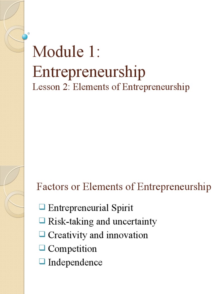 Elements of Entrepreneurship - Entrep Behavior | PDF | Entrepreneurship ...