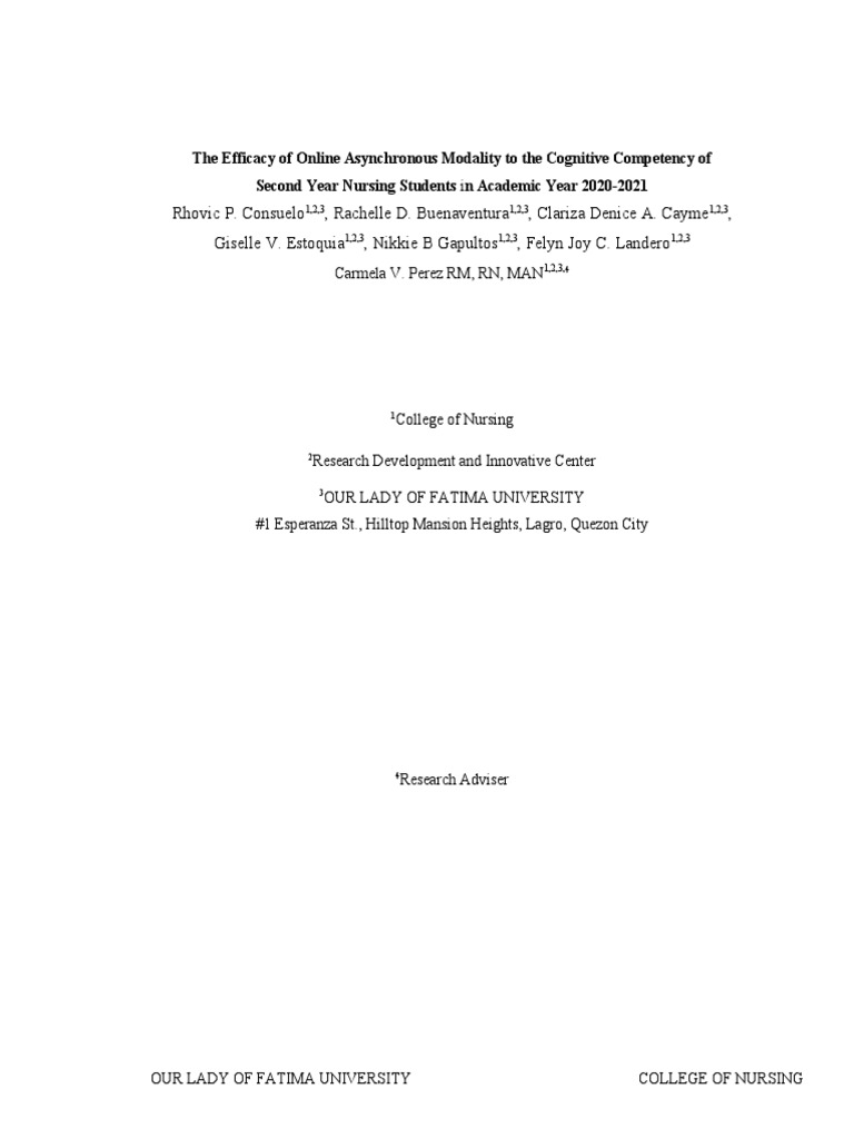 Efficacy of Online Asynchronous Learning | PDF | Educational Technology ...