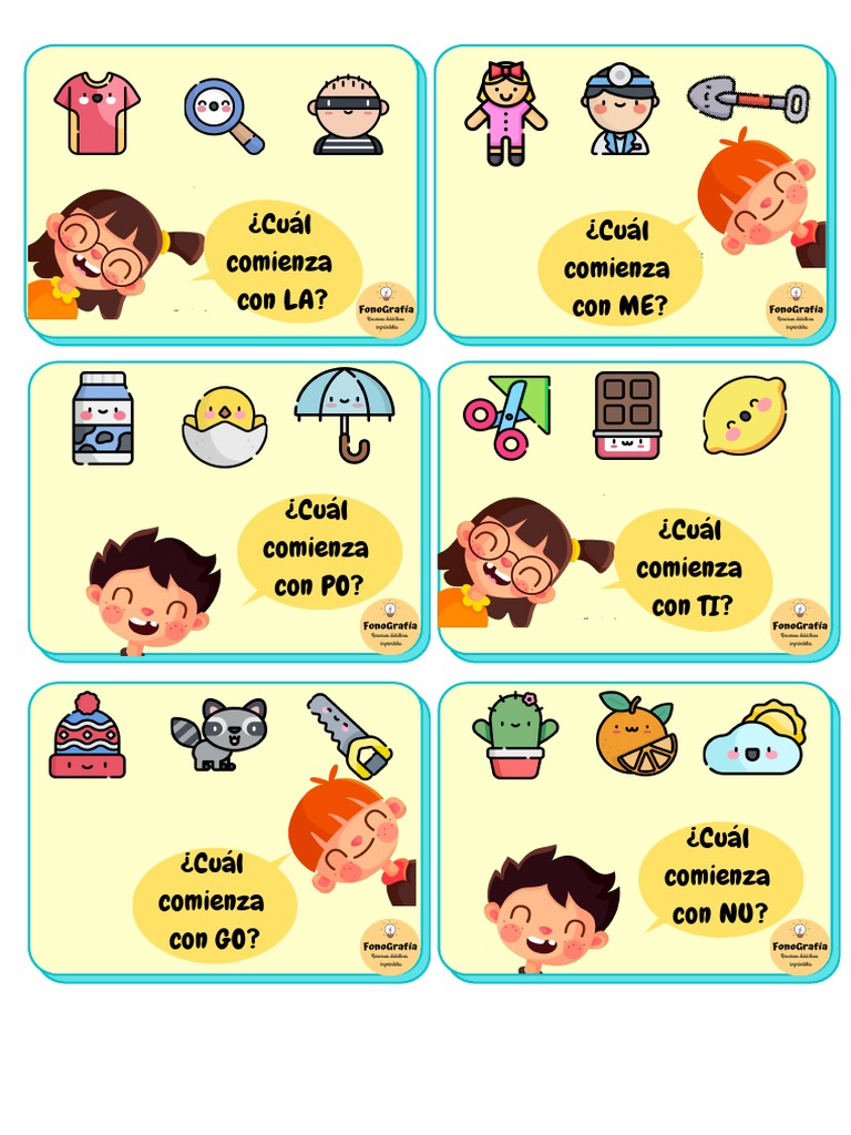 Conciencia Fonologica Silaba Inicial | PDF