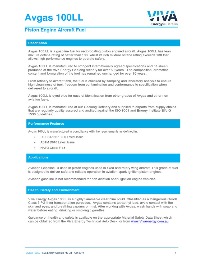 Avgas 100LL: A High-Performance Aviation Fuel Designed for Safe and ...