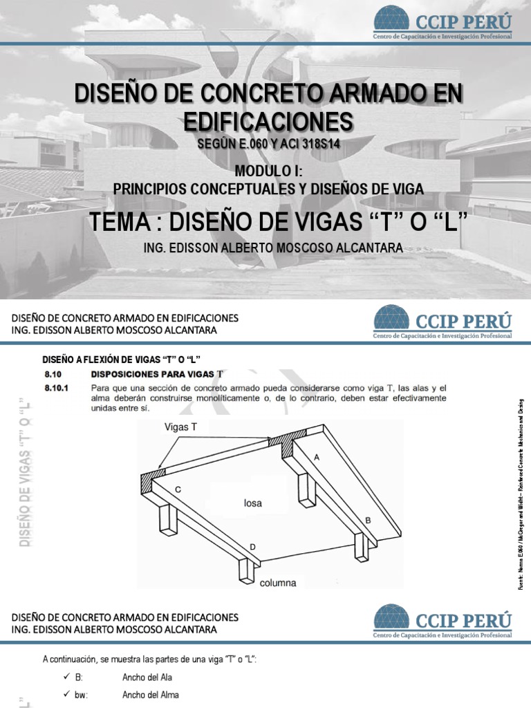 CCIP - DCAE - Tema 04 - Dise - o de Vigas T o L | Descargar gratis PDF | Concreto reforzado ...