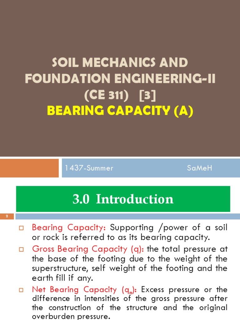 Soil Mechanics: Bearing Capacity | PDF | Soil | Mechanical Engineering