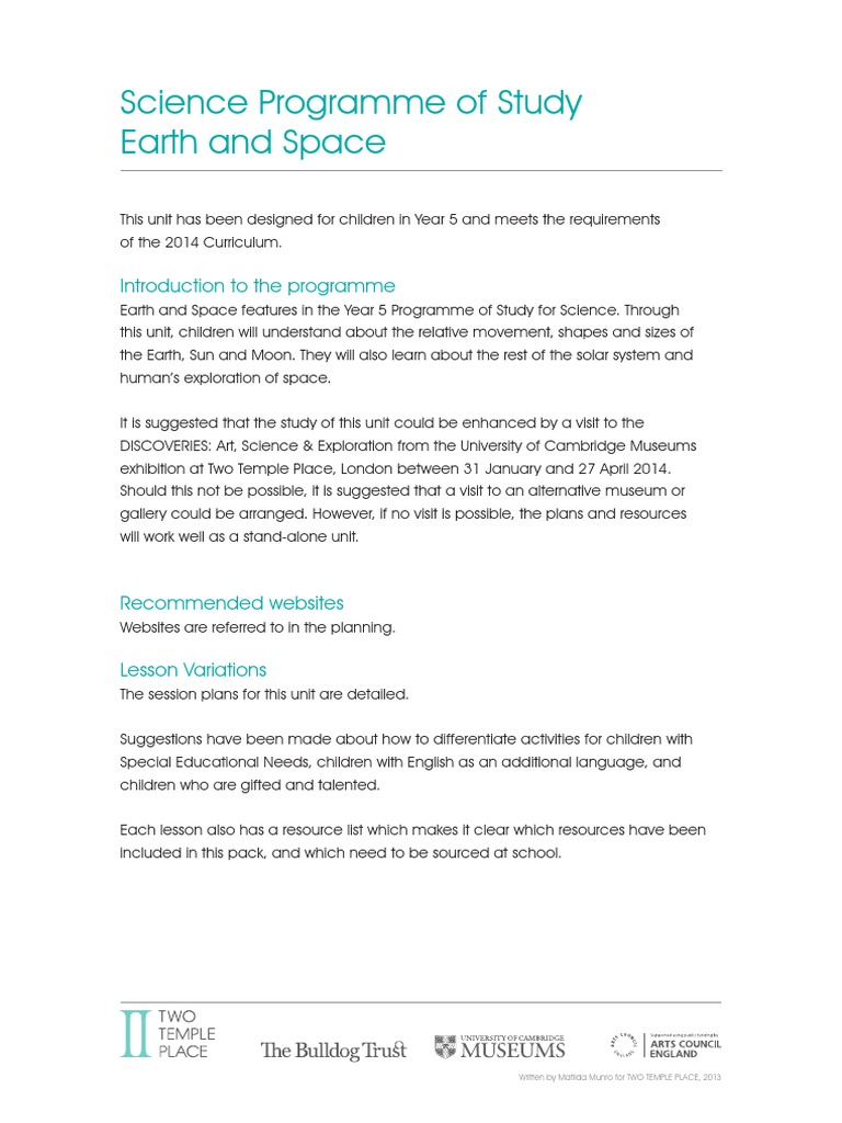 Science - Year 5 | PDF | Moon | Earth