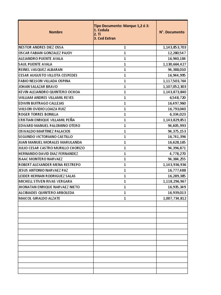 Formato Inf. Basica Personal Marbella | PDF