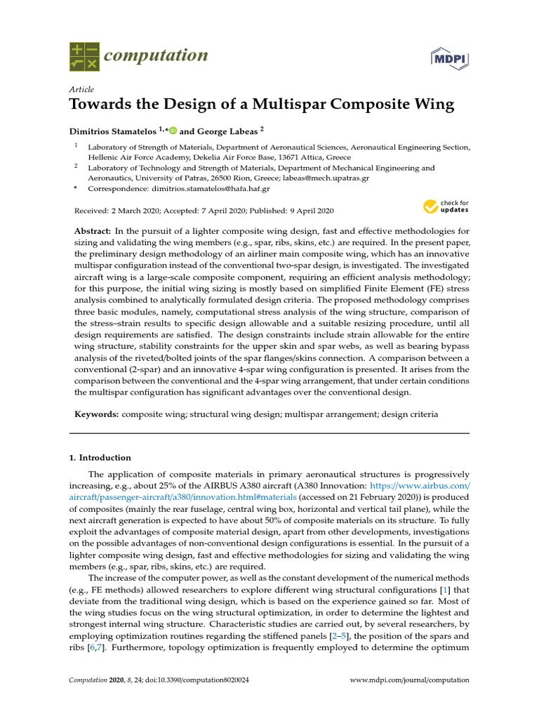 Computation: Towards The Design of A Multispar Composite Wing | PDF ...