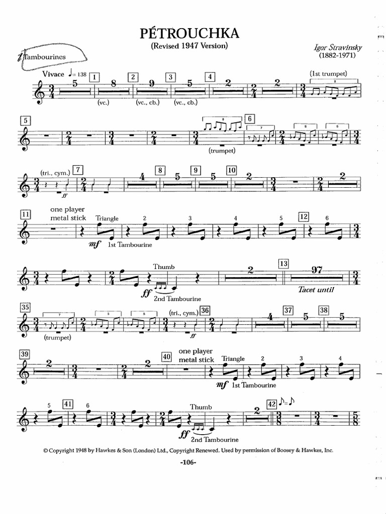 Stravinsky - Petrouchka-1947 Version | PDF