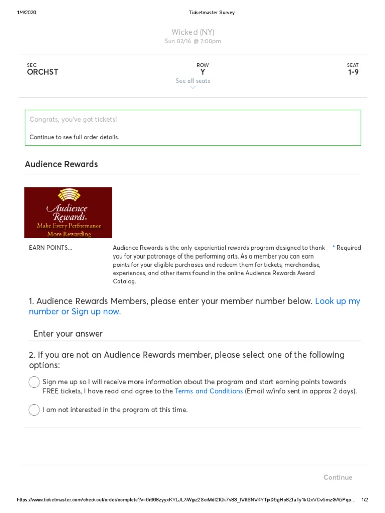 Ticketmaster Survey | PDF