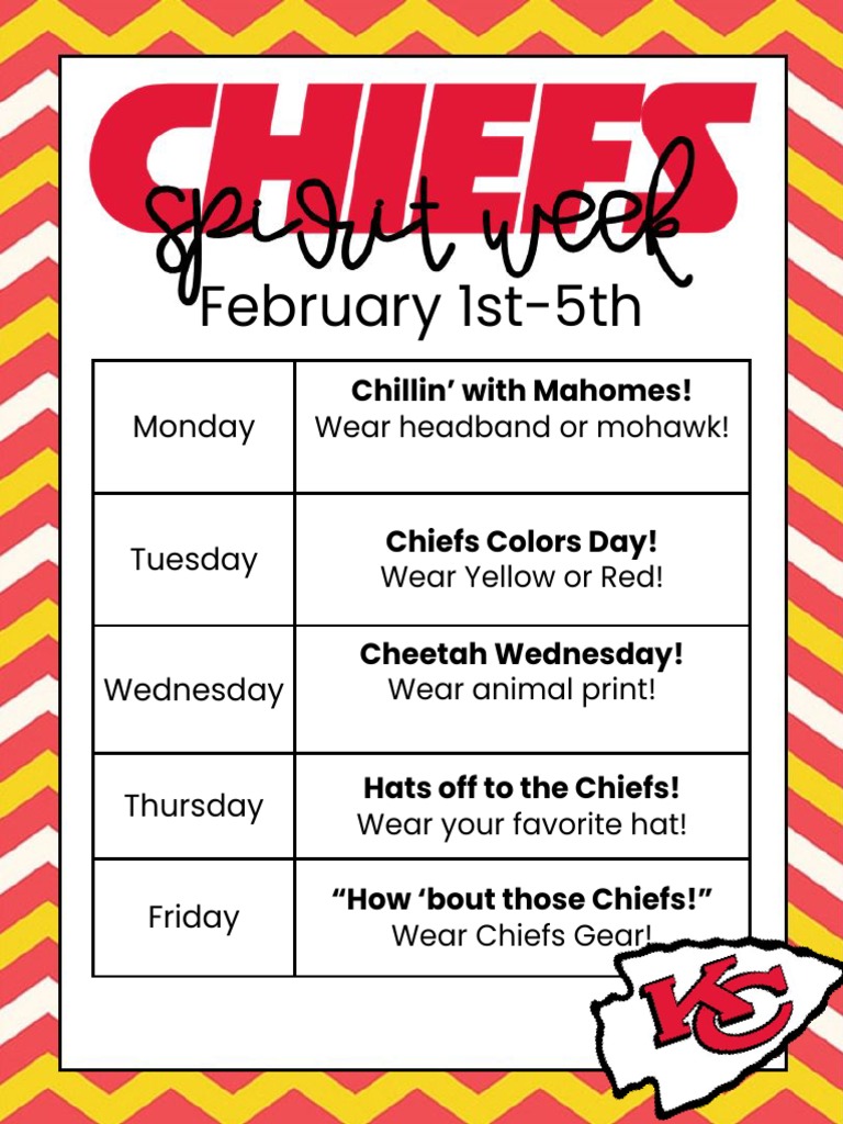 Shull Chiefs Spirit Week | PDF