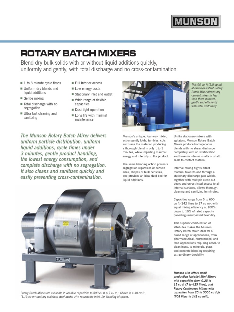 Rotary Batch Mixer Catalog - NEW¿ ® | Download Free PDF | Valve | Liquids