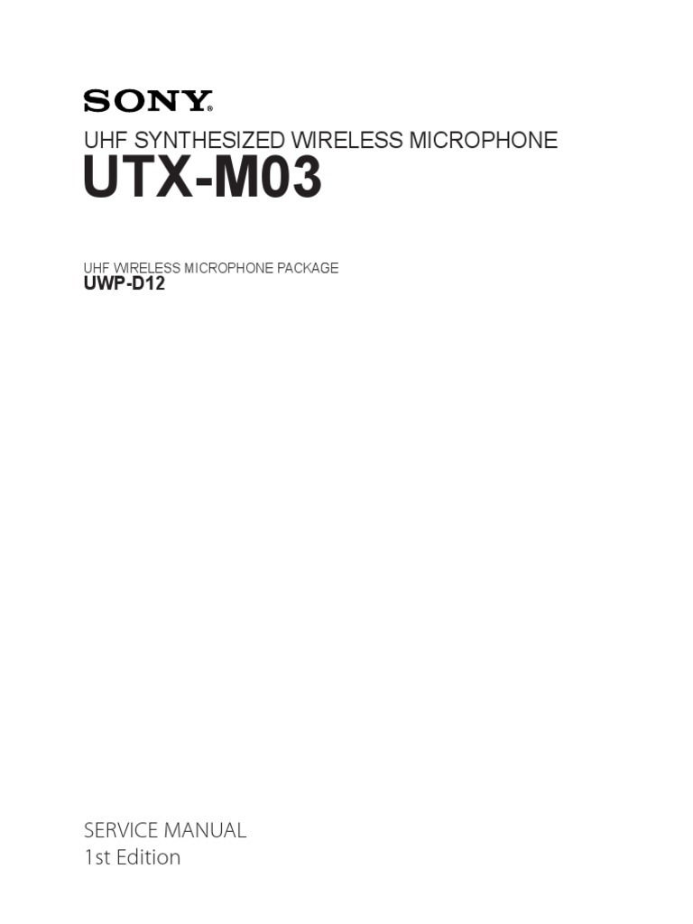 Sony Utx-M03 | PDF