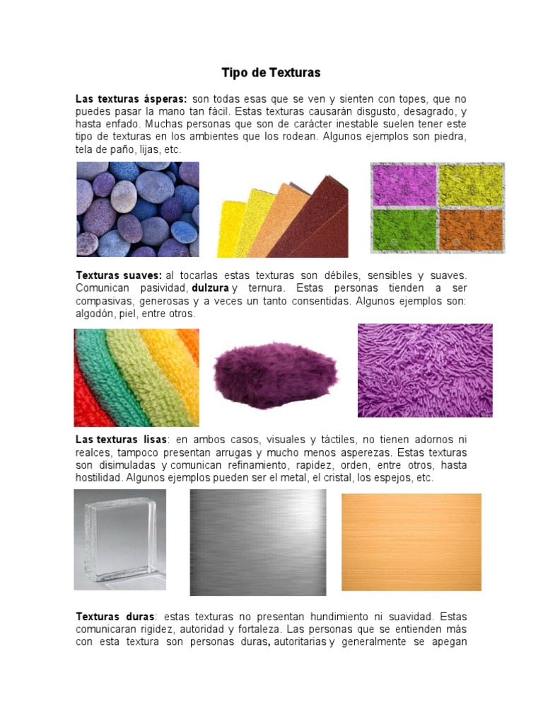 Tipo de Texturas y Superficie | PDF
