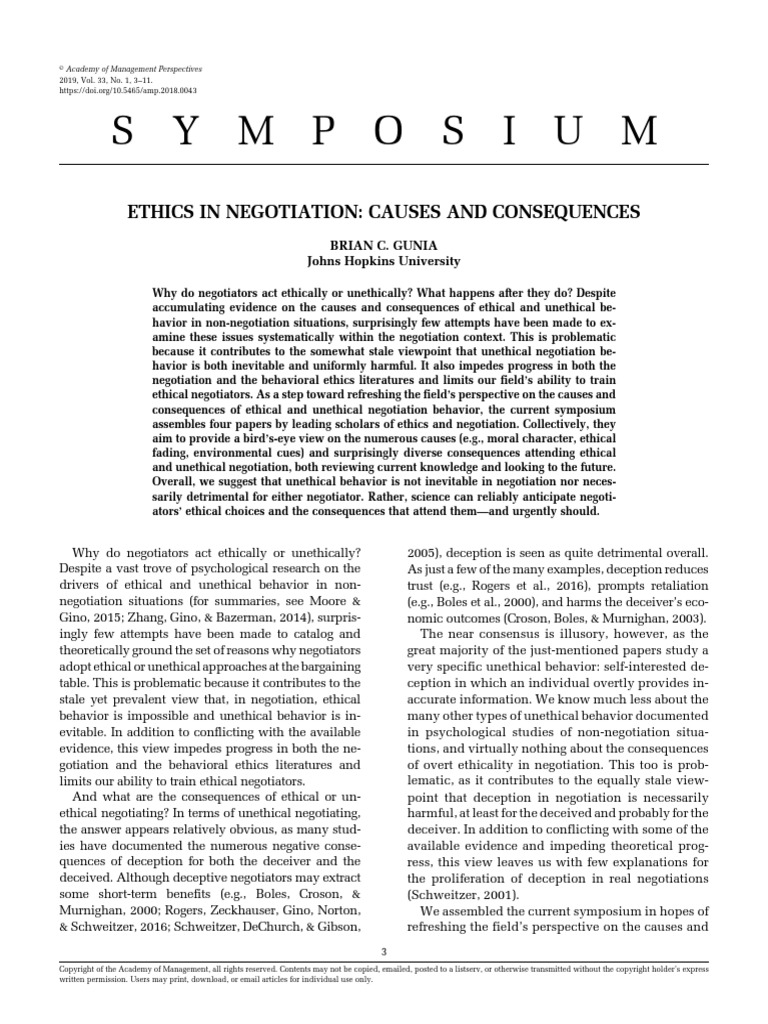 Ethics & Negotiation | PDF | Deception | Negotiation