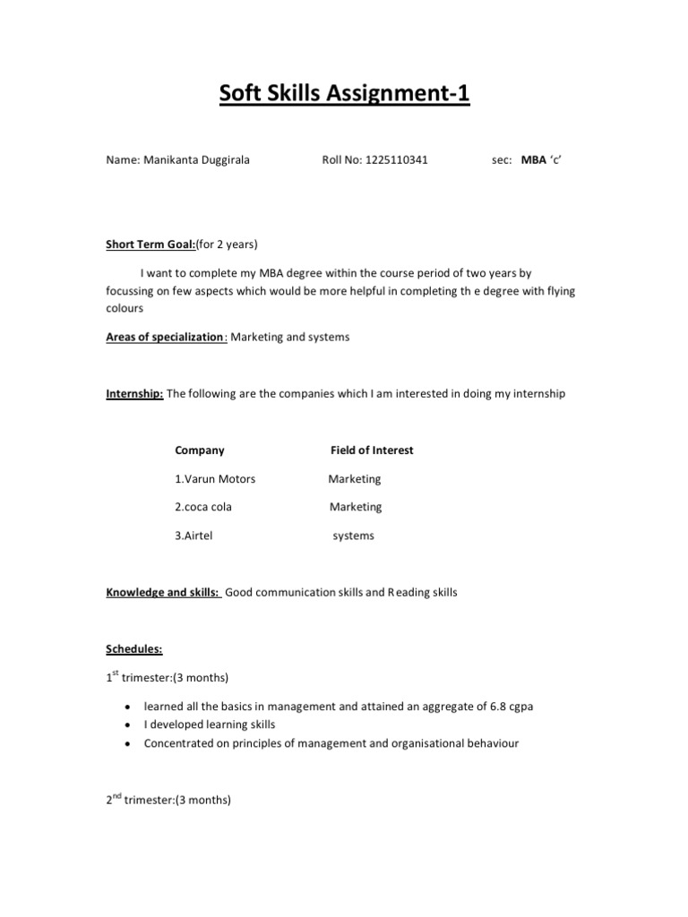 Soft Skills Assignment | PDF