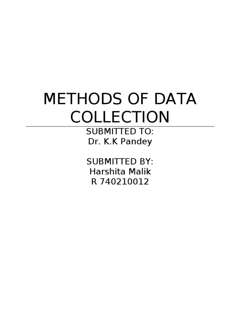 Methods of Data Collection | PDF | Questionnaire | Qualitative Research