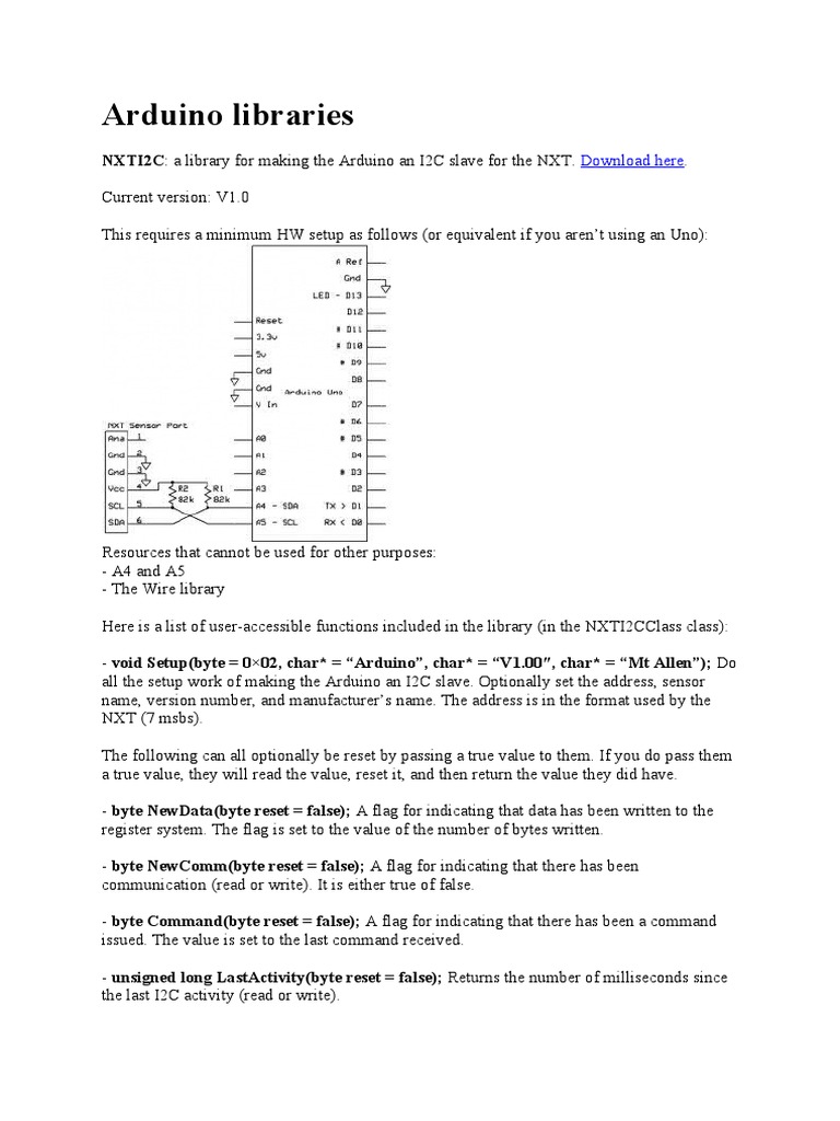 Arduino I2C Slave For The NXT | PDF | Computer Data | Computer Science