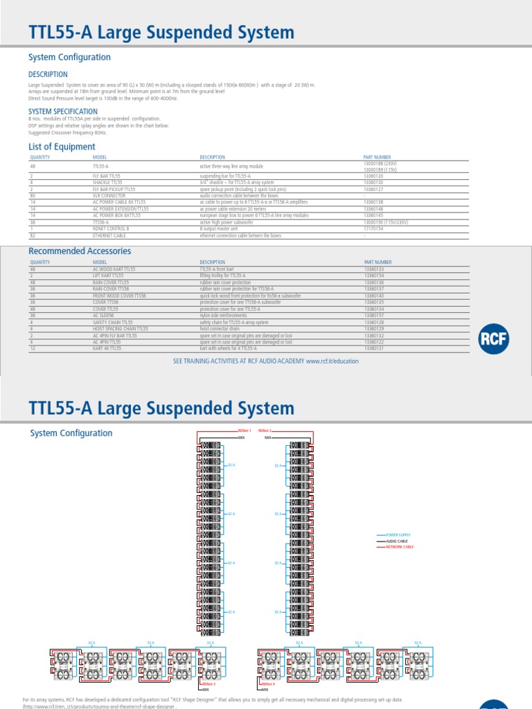 TTL55-A Large System Config | PDF | Loudspeaker | Electrical Connector