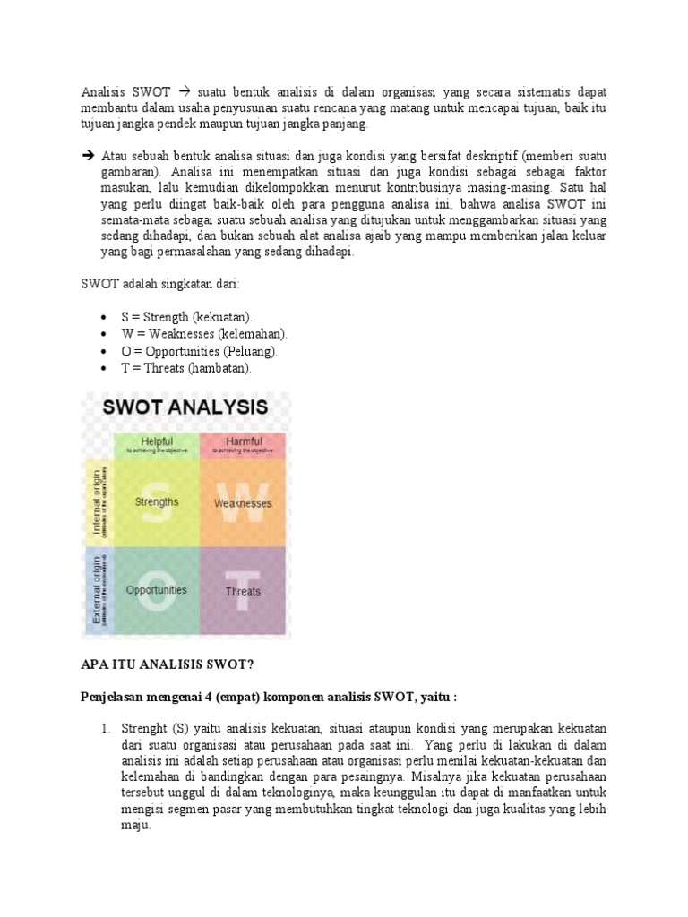 Analisis SWOT | PDF