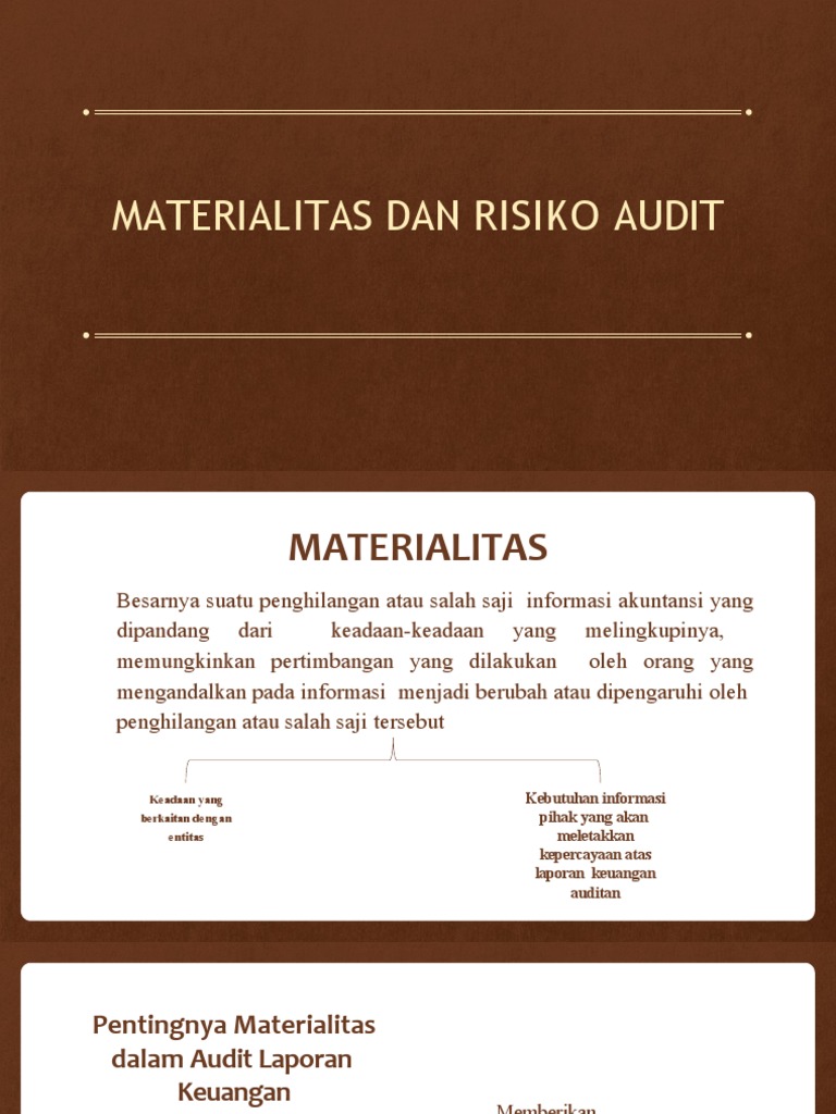 Materialitas Dan Risiko Audit | PDF