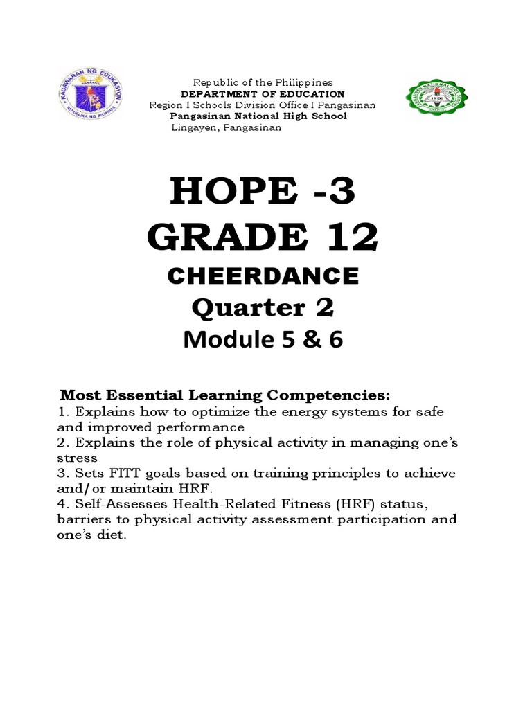Hope - 3 Grade 12: Quarter 2 Module 5 & 6 | PDF | Cheerleading | Animal ...