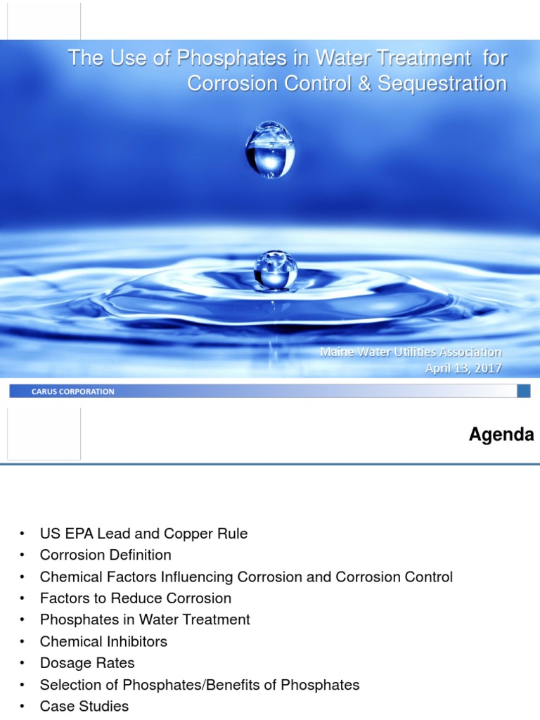 Lead Copper Control With Phosphates 20170413 Pdf Corrosion