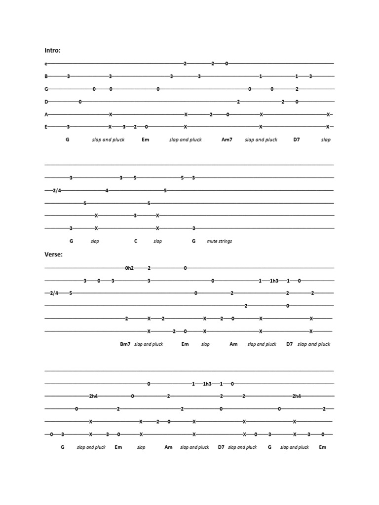Intro:: Slap Slap Mute Strings | PDF | String Instruments | Musical ...