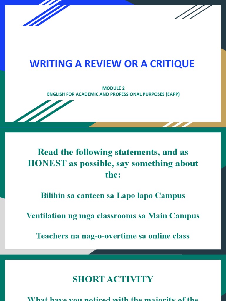 EAPP Critique | PDF | Critique | Evaluation