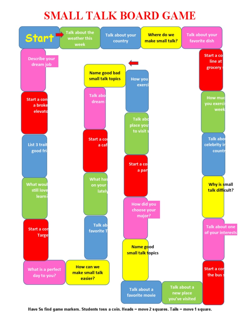 Small Talk Game for Students | PDF | Language Arts & Discipline