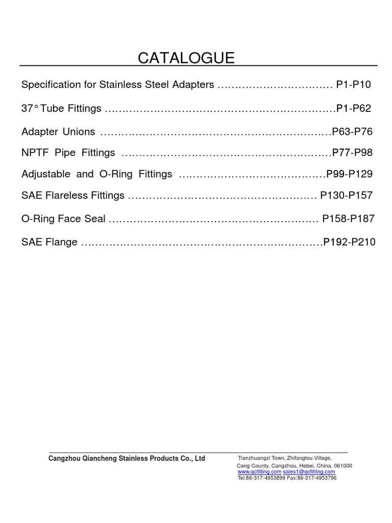 Sae Adapters Catalogue | PDF | Pipe (Fluid Conveyance) | Plumbing