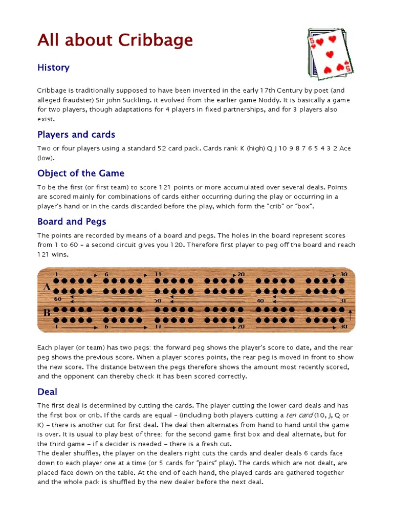 All About Cribbage: History | PDF | Games Of Mental Skill | Card Games