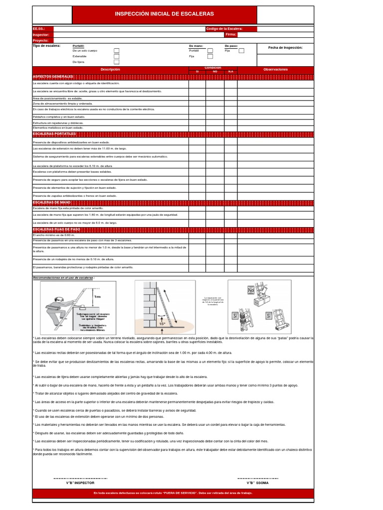Check List Inicial Escaleras | PDF | Escalera | Naturaleza