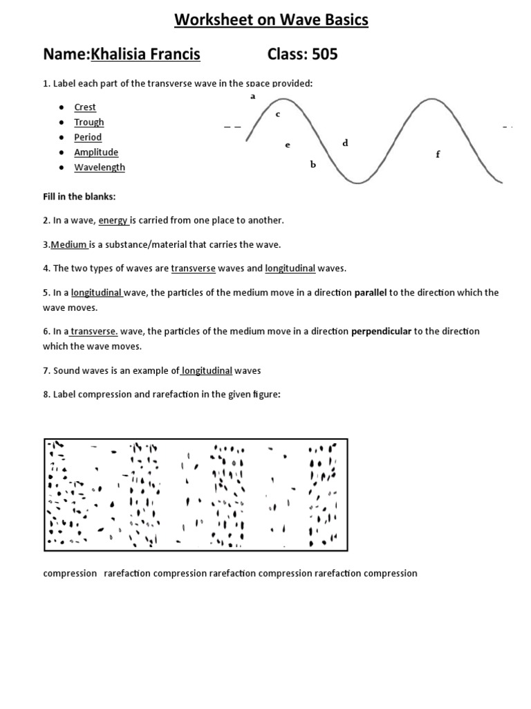 Waves Worksheets Lesson 10.2 Wave Phenomena By Teach Simple