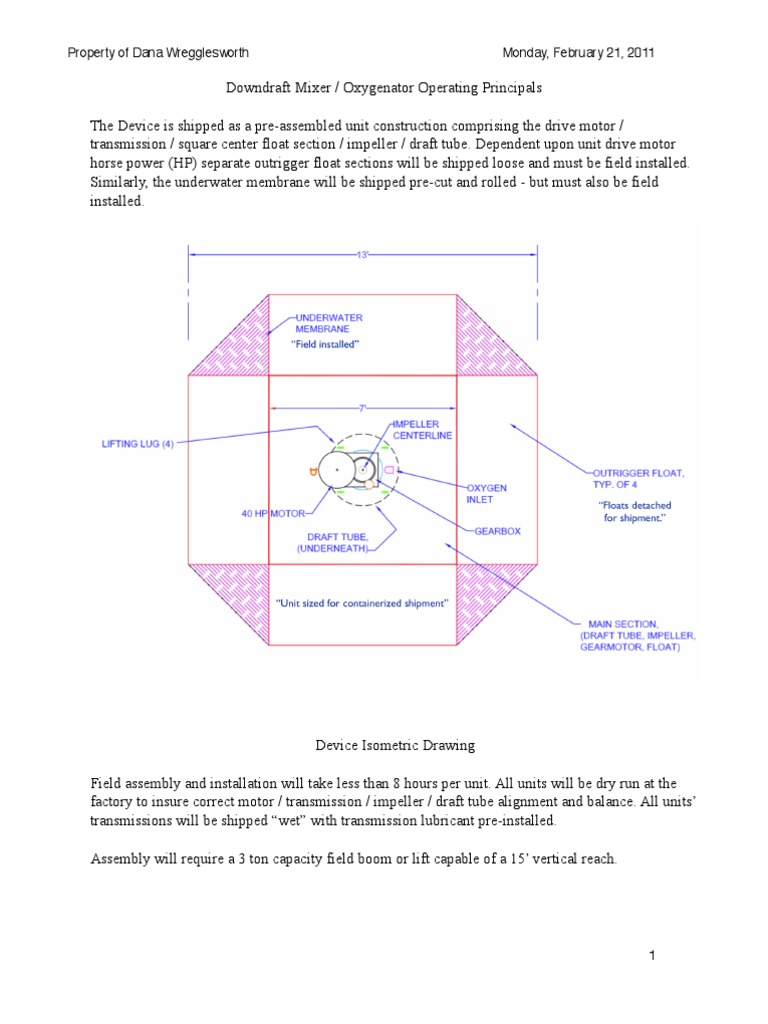 Floating Mixer / Oxygenator Operating Principals | PDF | Vortices ...