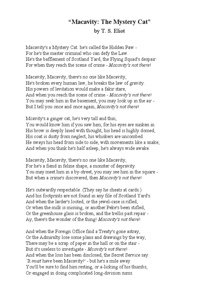 Maccavity The Mystery Cat | PDF