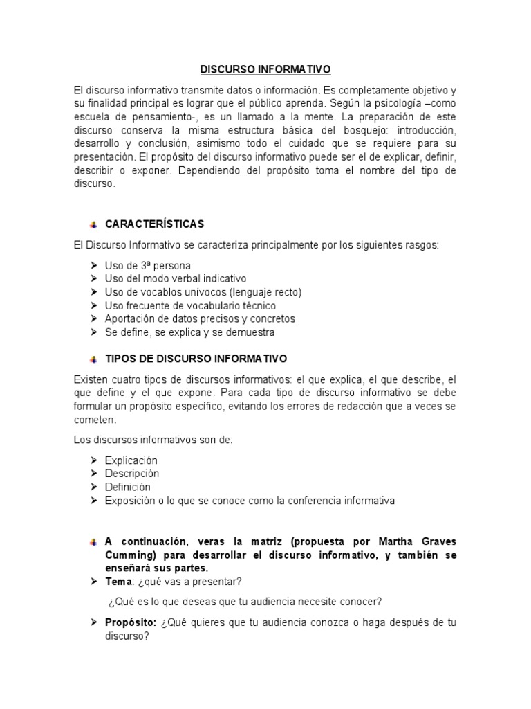 Discurso Informativo | PDF