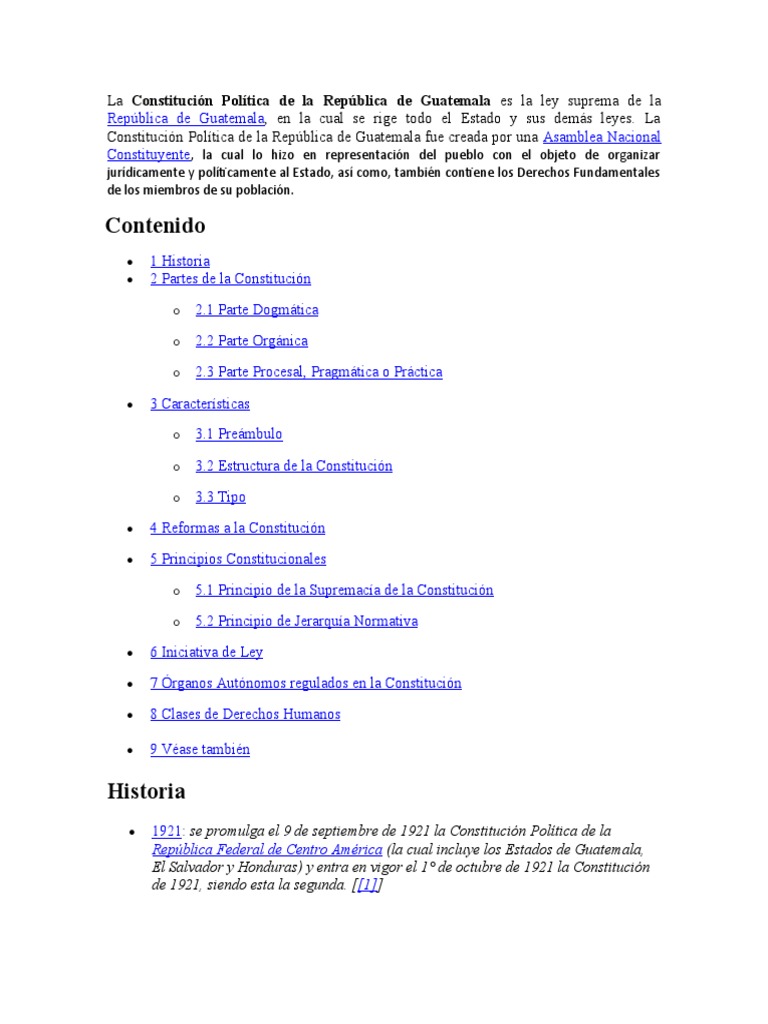 Resumen De La Constitucion De La Republica De Guatemala Pdf
