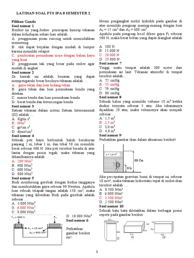 Latihan Soal PTS Ipa 8 Semester 2 | PDF