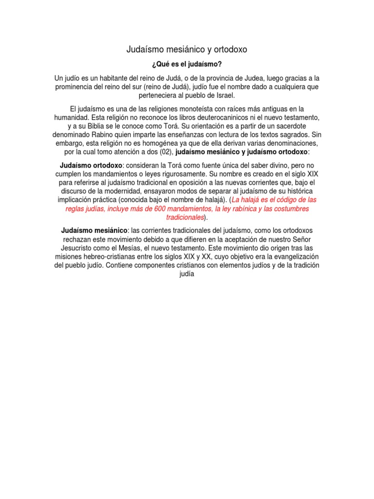 Judaismo Mesianico y Ortodoxo | PDF | Ciencias sociales | Historia