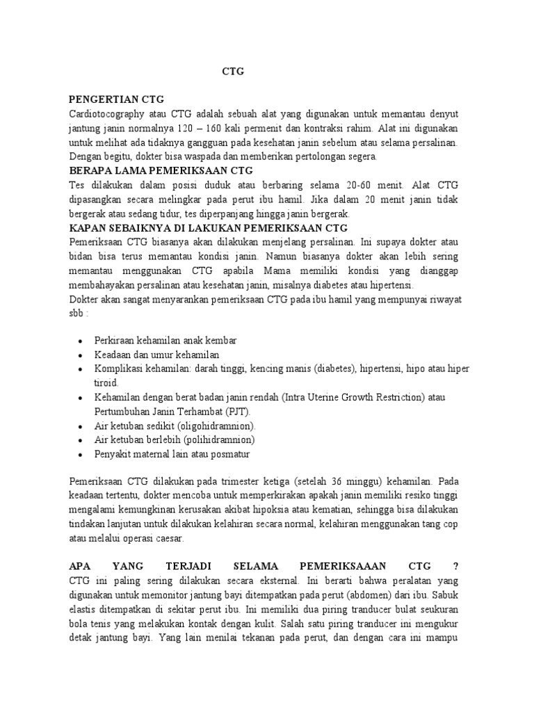 Pengertian CTG | PDF