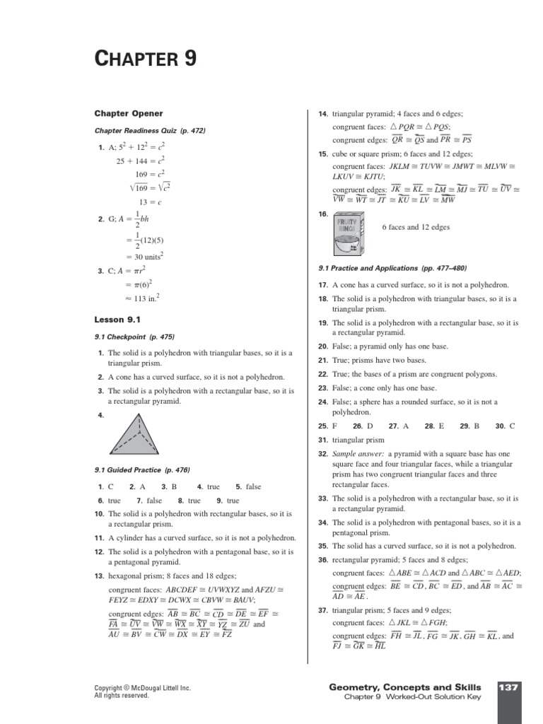 Chapter 9 Worked Out Solutions | PDF | Area | Classical Geometry