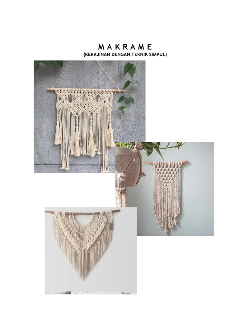 Kriya Tekstil (Makrame) - Dikonversi | PDF | Seni & Disiplin Bahasa | Seni