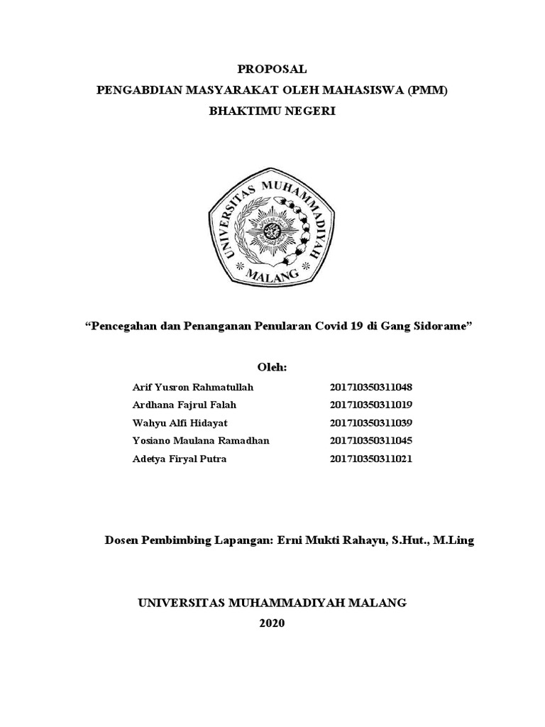 Proposal PMM UMM 2020-2 | PDF