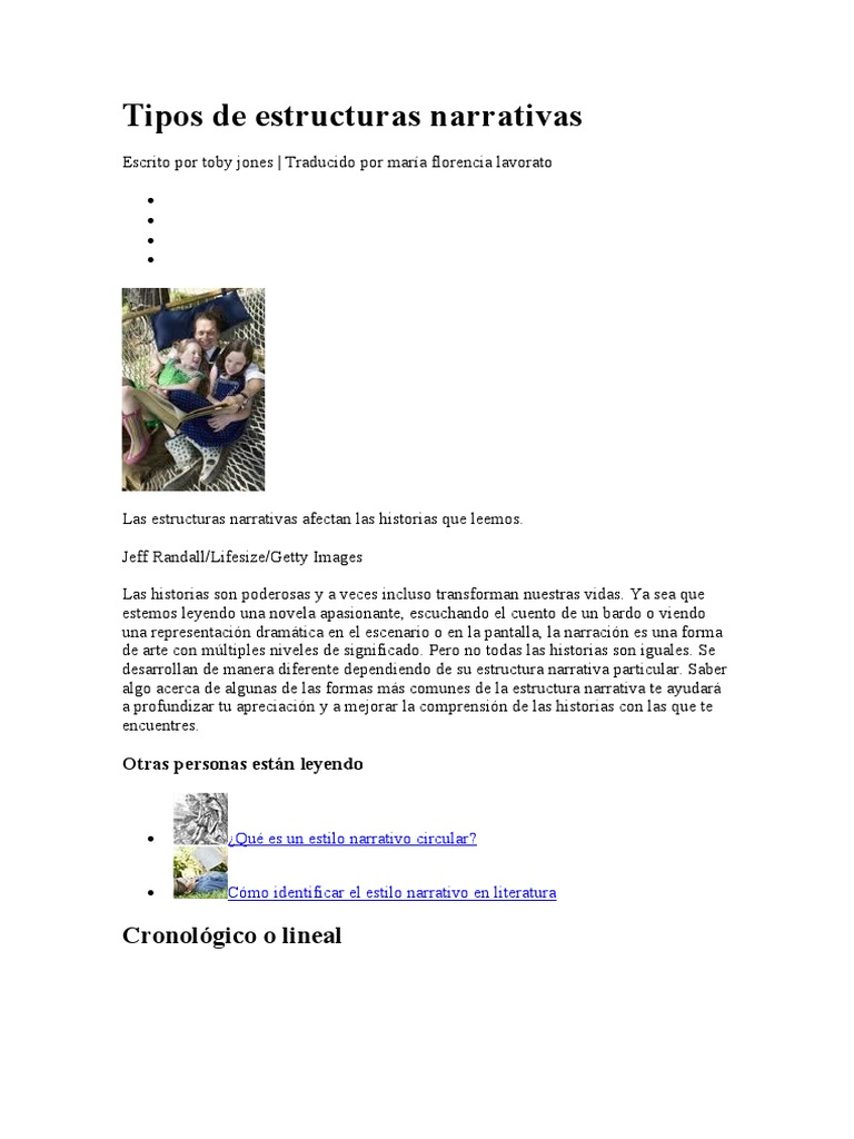 Tipos de Estructuras Narrativas | PDF | Odisea | Narrativa Tipos de Estructuras Narrativas | PDF | Odisea | Narrativa