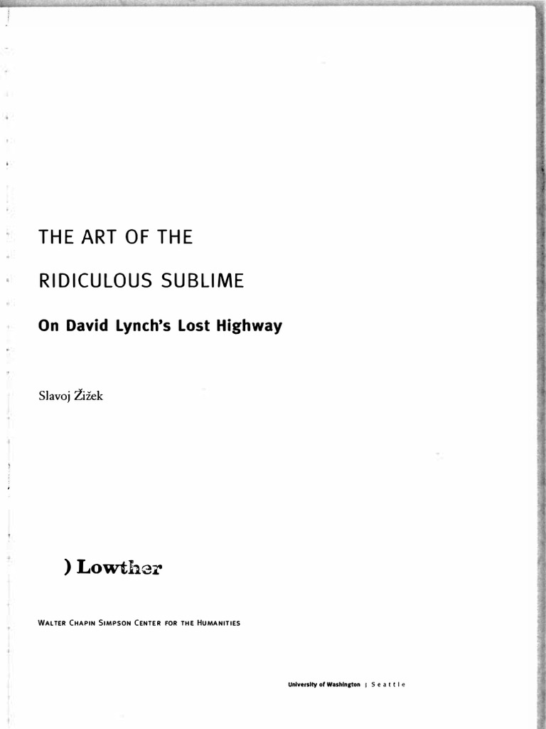Zizek, S. 2000 The Art of The Ridiculous Sublime | PDF | Slavoj Žižek ...