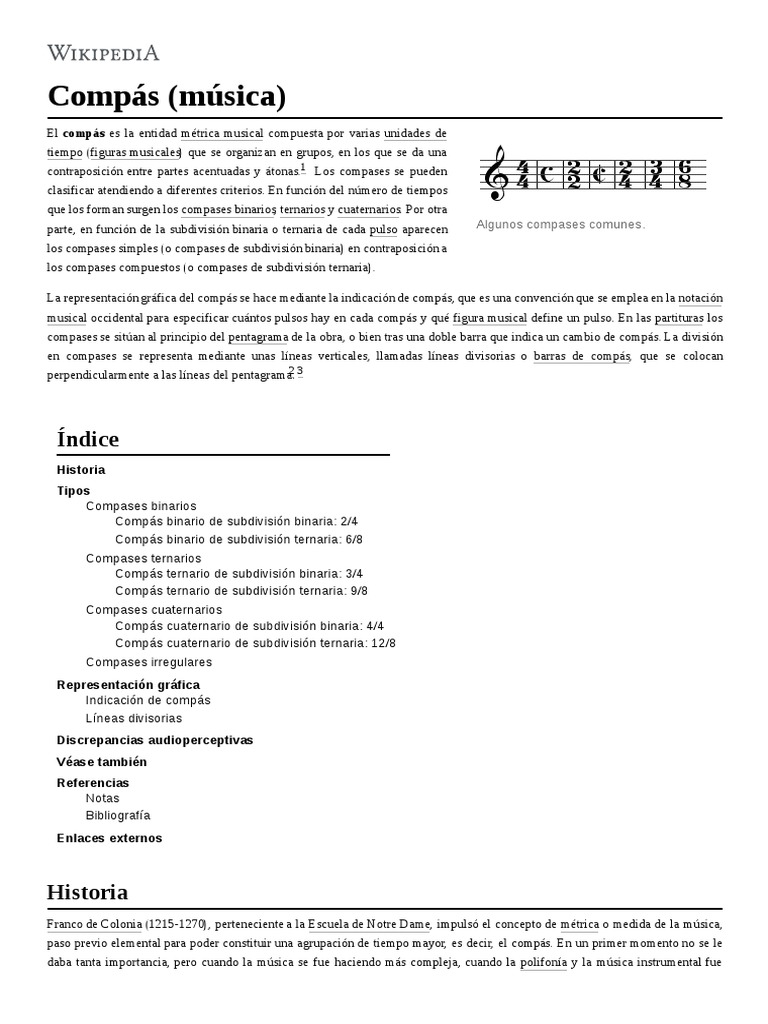 Compás (Música) | PDF | Teoría musical | Composiciones Musicales