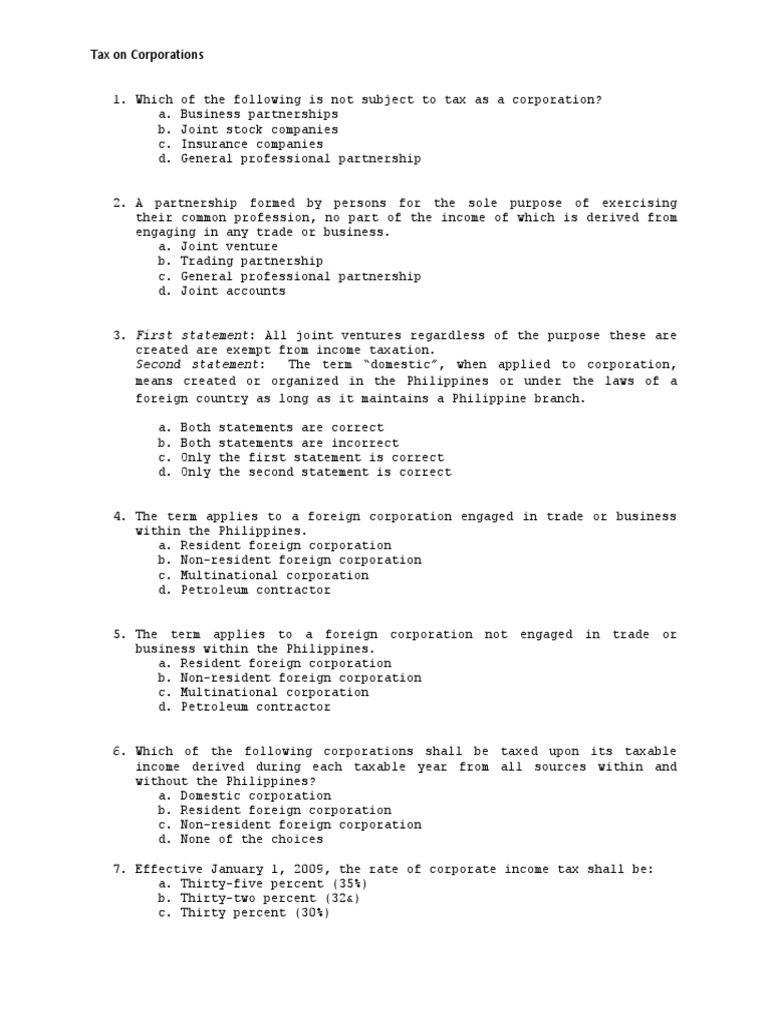 Corporate Taxation in the Philippines | PDF | Corporate Tax In The ...