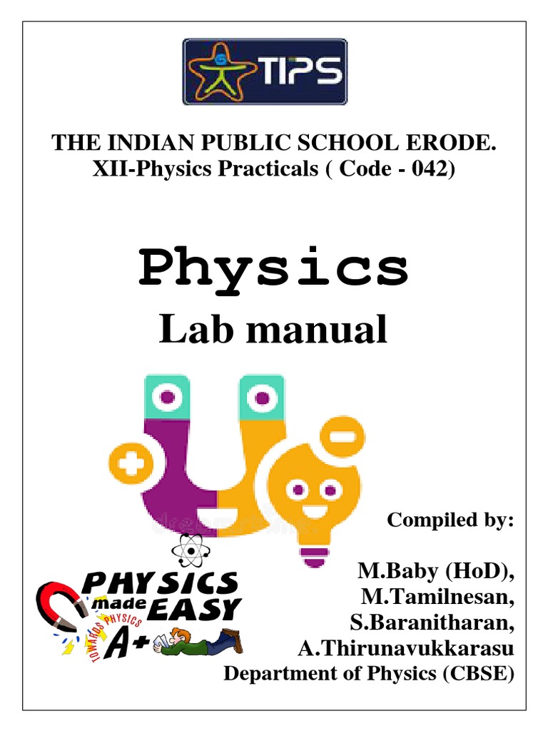 XII Physics Practicals Lab Manual | PDF | P–N Junction | Diode