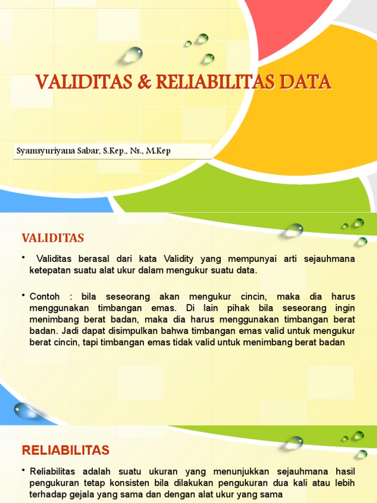 Validitas & Reliabilitas Data | PDF