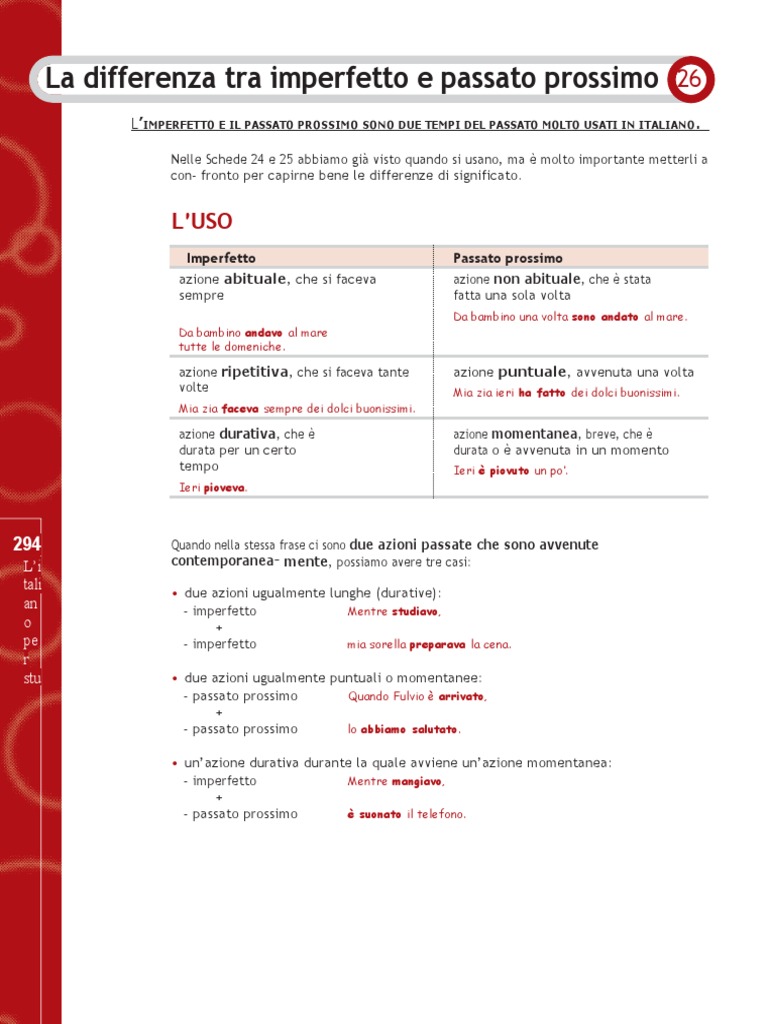 .Differenza Tra Pass Prossimo e Imperfetto | PDF