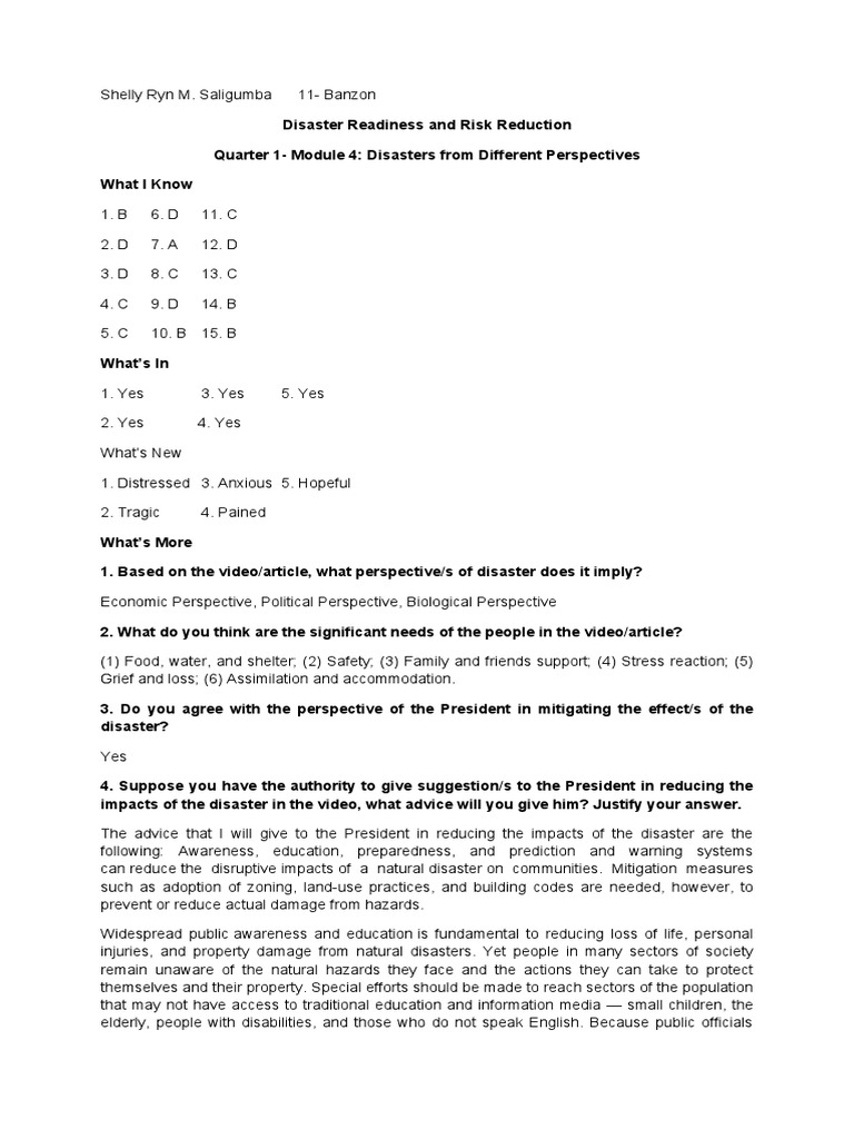 DRRR Quarter 1 - Module 4 | Download Free PDF | Emergency Management | Hazards