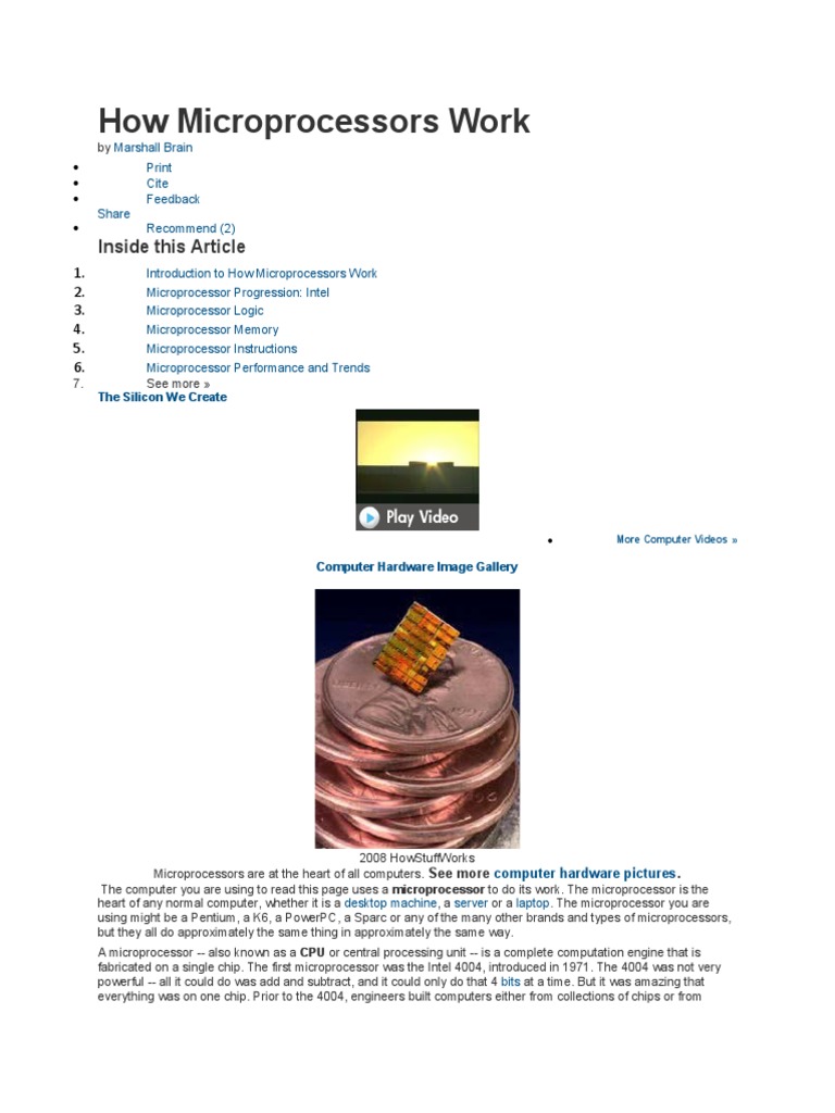 How Microprocessors Work | PDF | 64 Bit Computing | Central Processing Unit